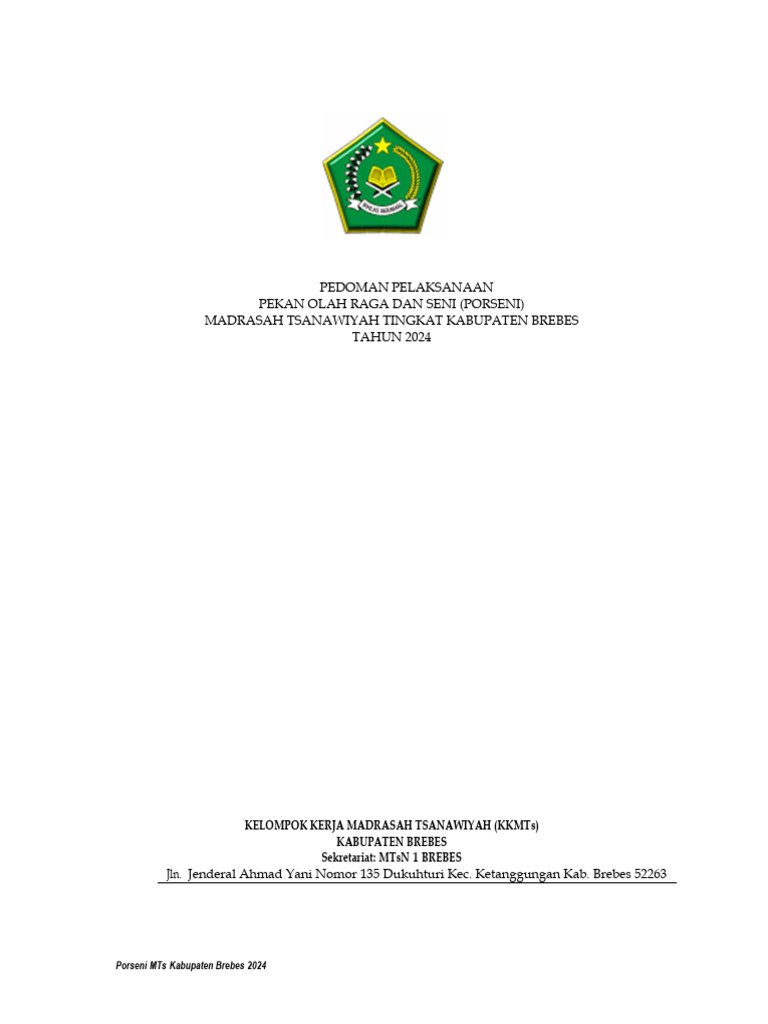 Pedoman Porseni MTs Brebes 2024 | PDF