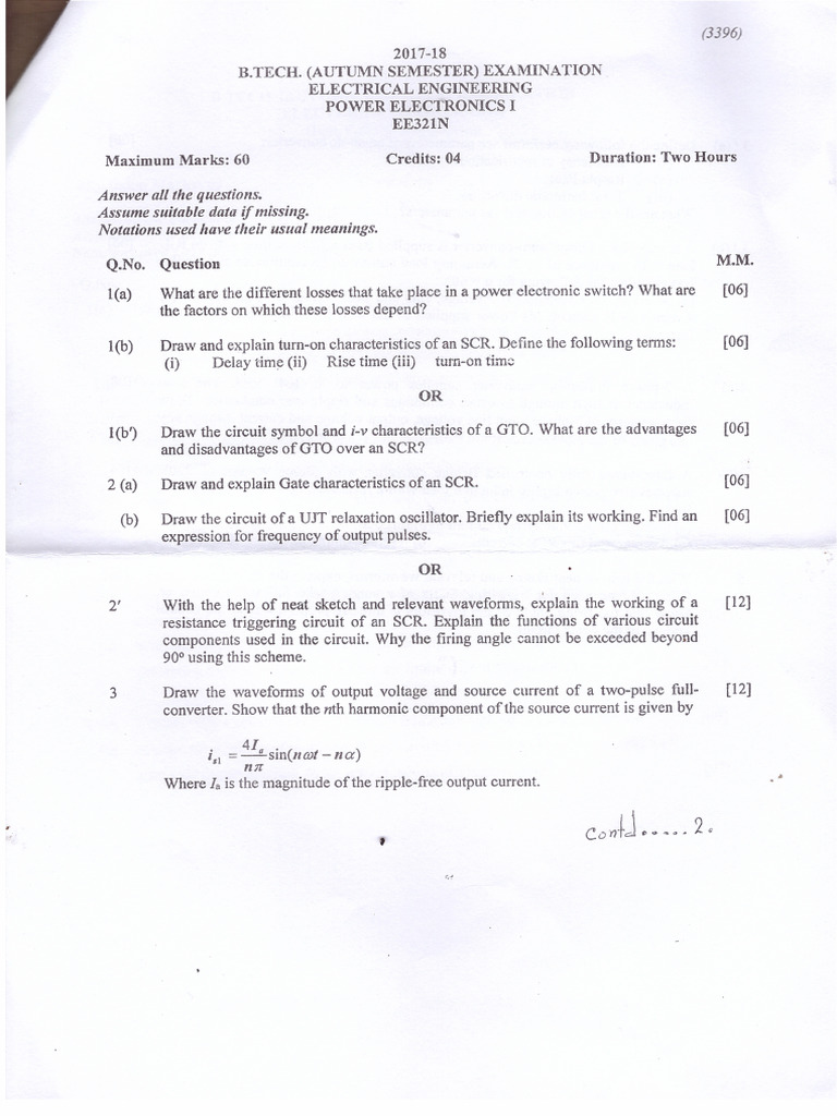 B.tech. Electrical V Semester 2017-2018 | PDF