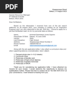 Job Application Letter | PDF | Career & Growth | Business