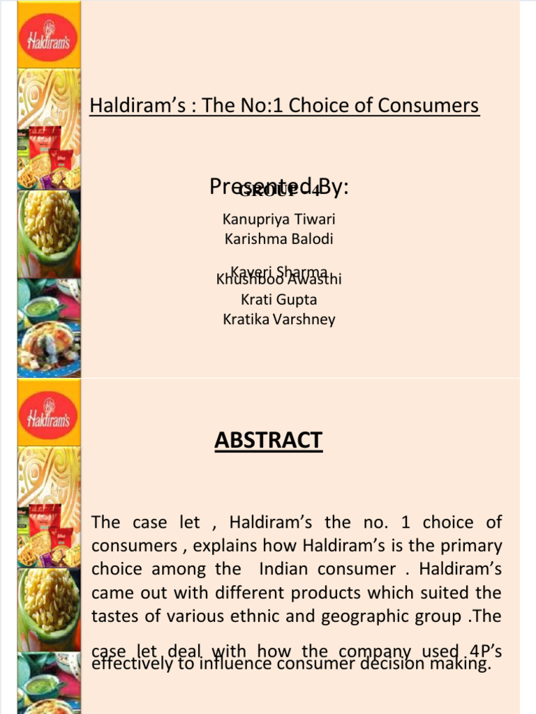 Marketing Presentation On Haldiram Case Study | PDF | Entertainment | Private Sector