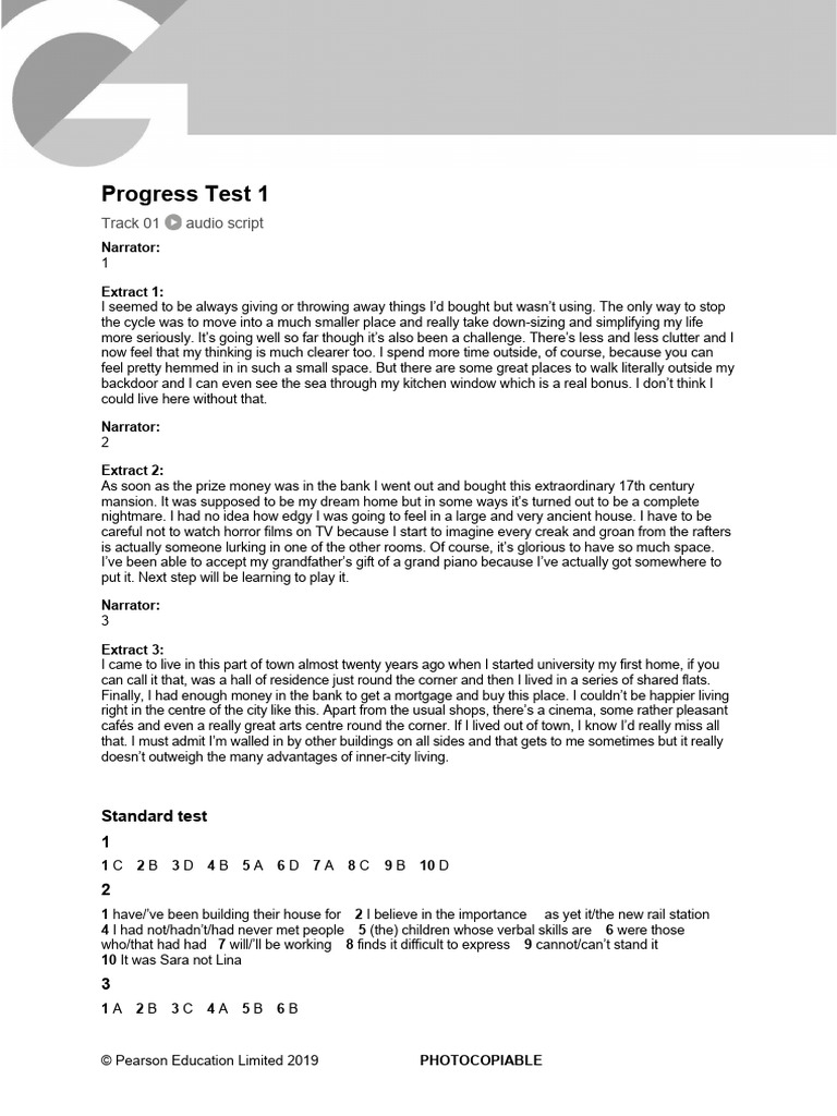 Gold C1 Advanced NE PT01 AK | PDF