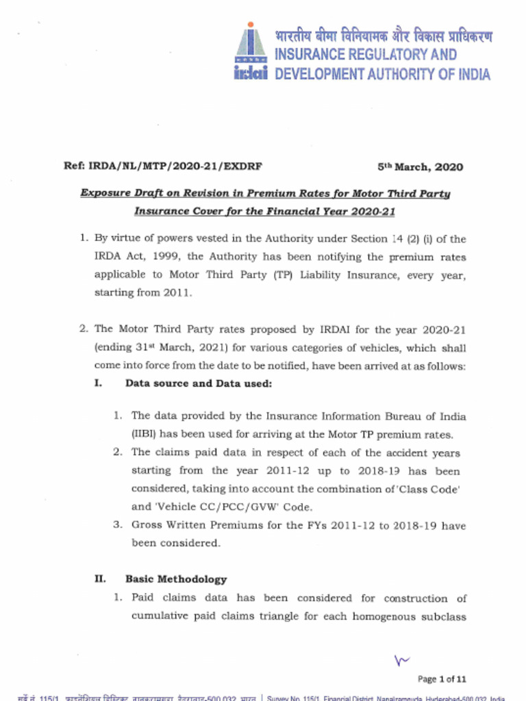 Motor Third Party Insurance Premium Update | PDF | Insurance ...