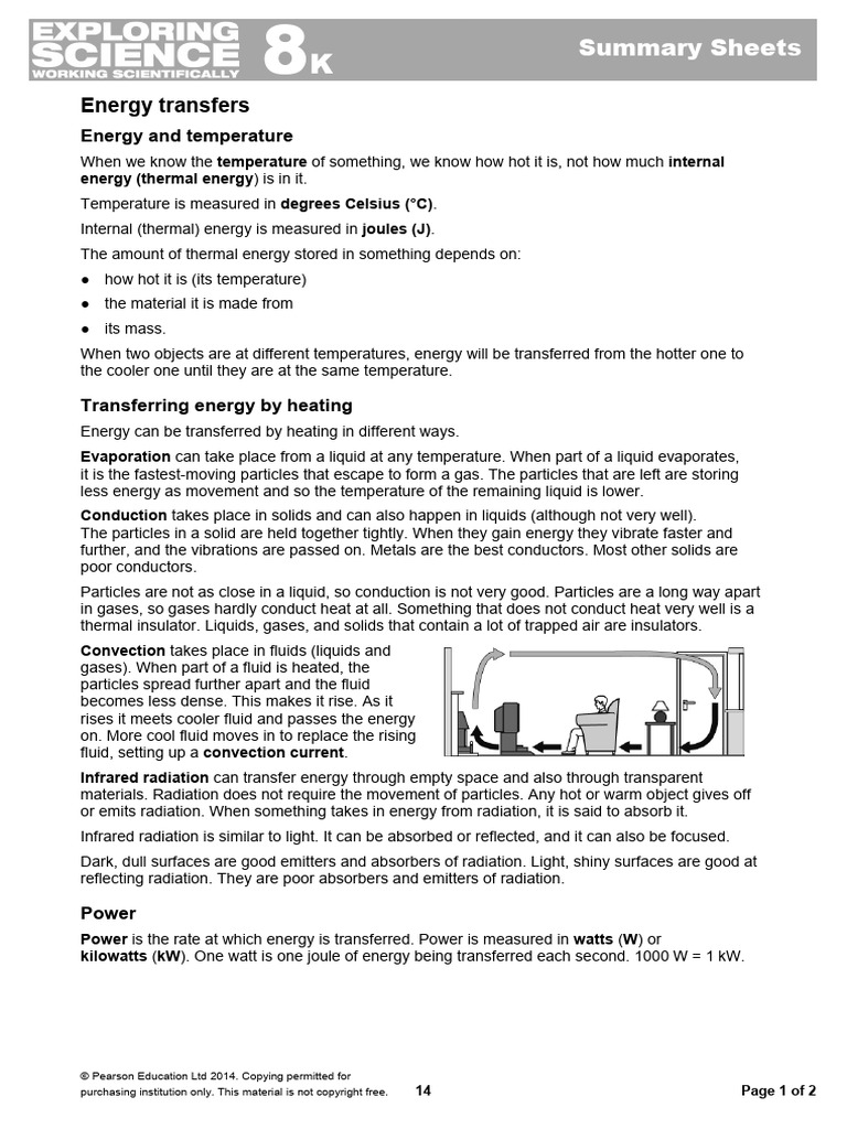 8k Summary Sheets | PDF | Thermal Conduction | Heat