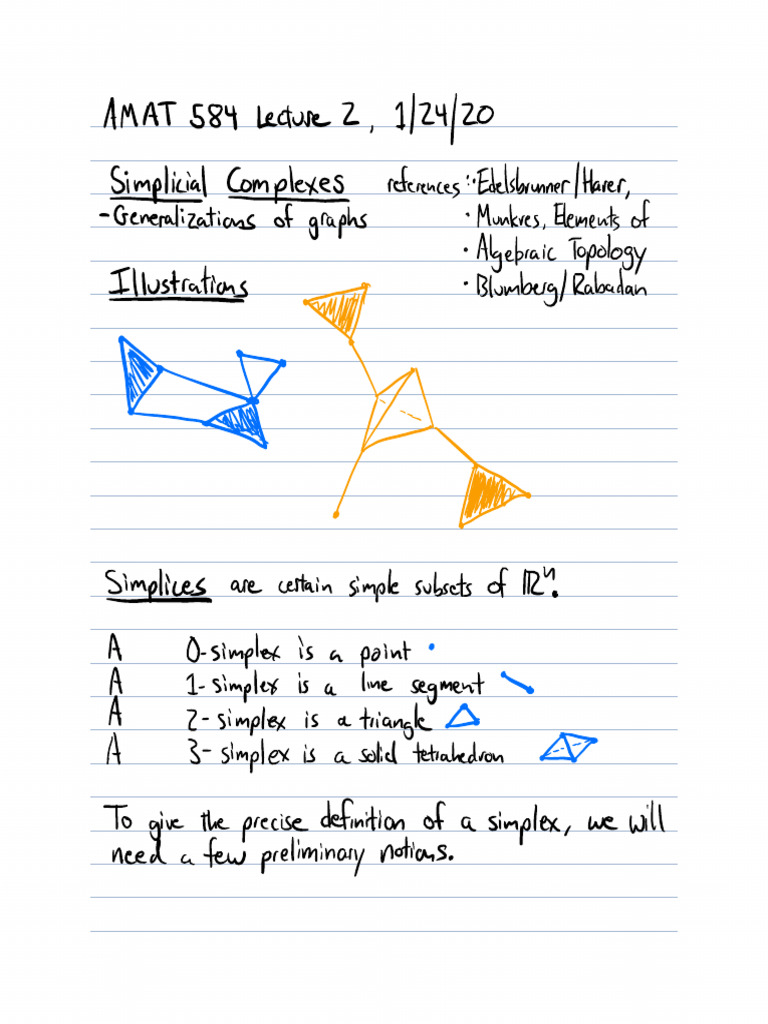 AMAT 584 Lec 2 Simplicial Complexes | PDF | Linear Subspace | Functions ...