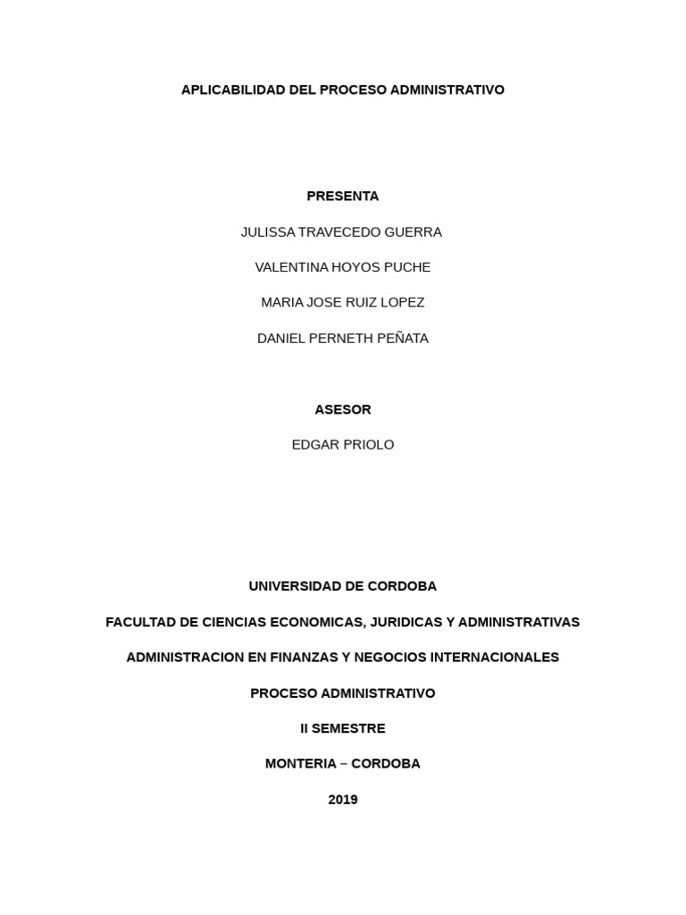 Trabajo Final PROCESOS ADMINISTRATIVOS | PDF | Business | Planificación