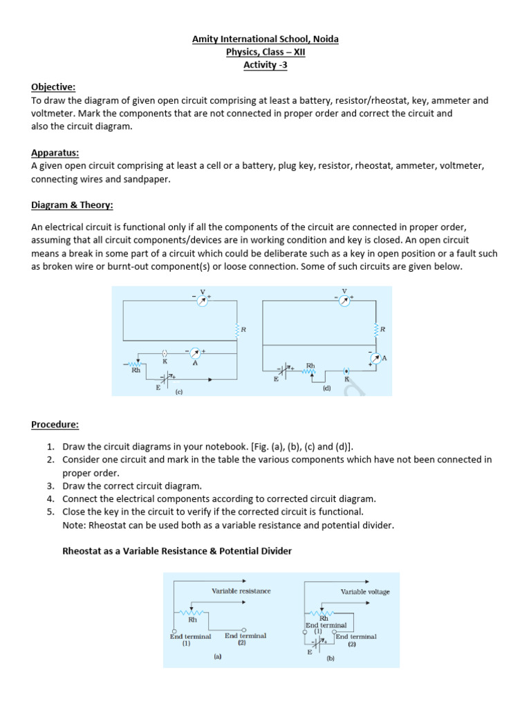 Correcting Open Circuit Diagrams | PDF | Series And Parallel Circuits ...
