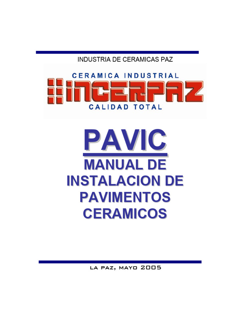 Manual de Instalación de Pavic Incerpaz | PDF | Cerámica | Agua