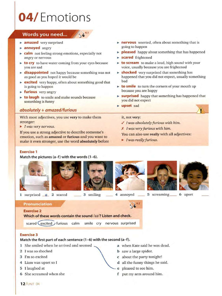 Emotions Vocab Builder | PDF