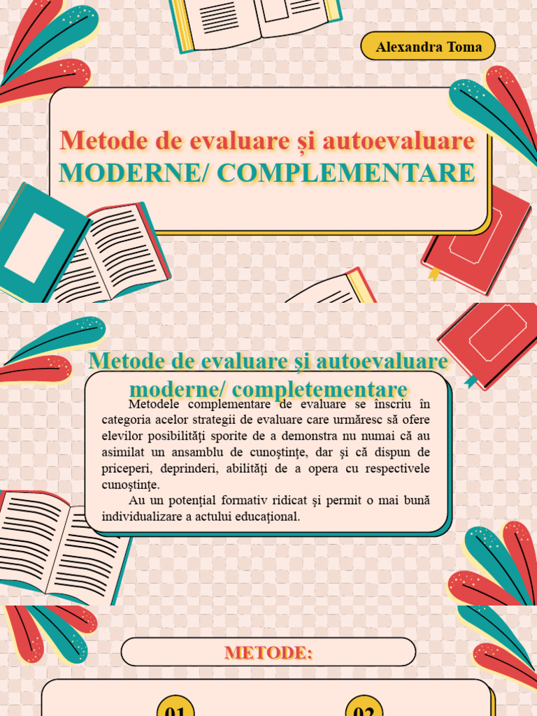 Metode de Evaluare Și Autoevaluare Moderne - Complementare | PDF