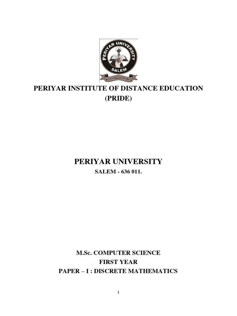 Paper - I Discrete Mathematics | Download Free PDF | First Order Logic ...