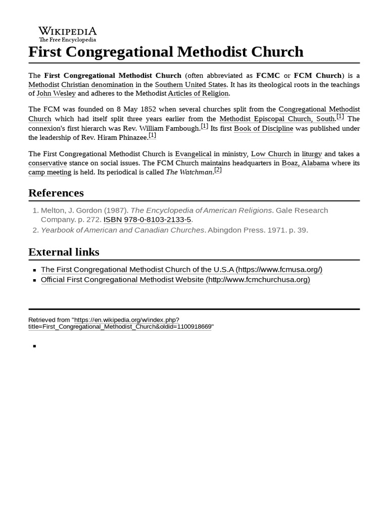 Overview of First Congregational Methodist | PDF