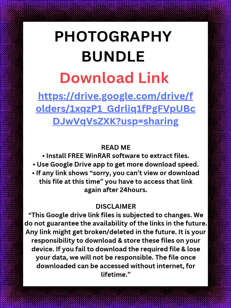 Photography Bundle Download Guide | PDF
