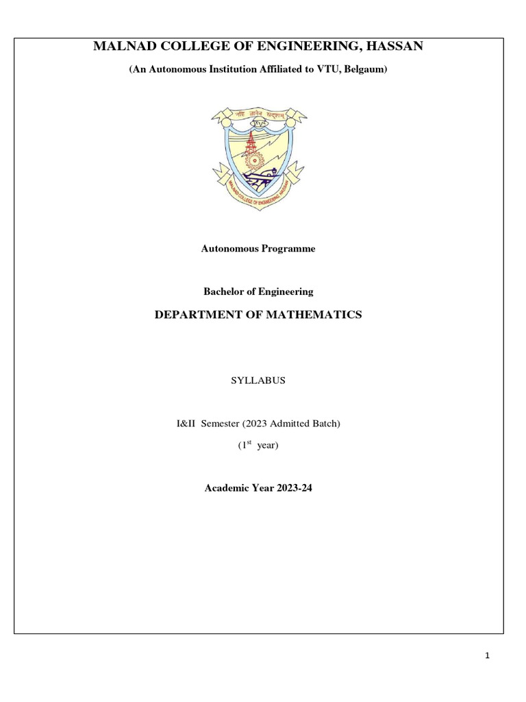 1st Year Syllabus 23-24 - New Compressed | PDF | Integral | Derivative