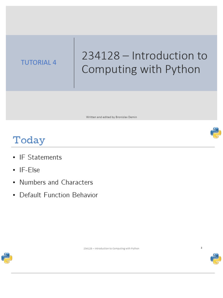 Tutorial 4 | Download Free PDF | Python (Programming Language) | Computer Engineering