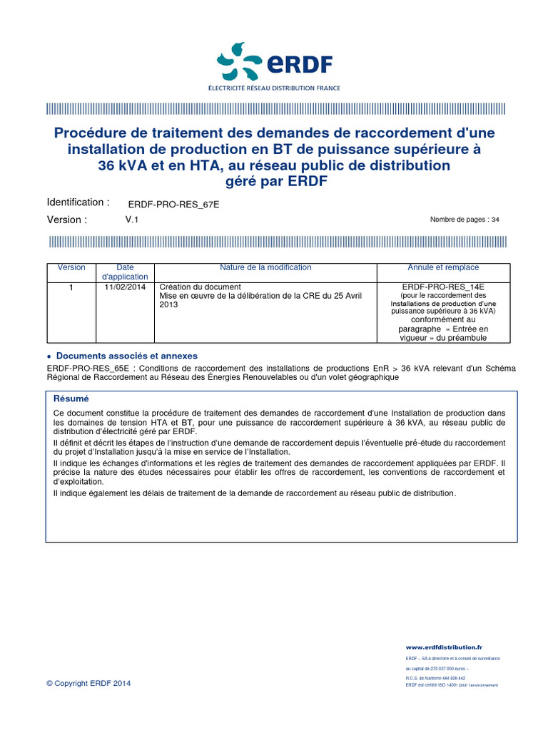 Erdf Pro Res - 67e | PDF | Réseau électrique | Énergie renouvelable