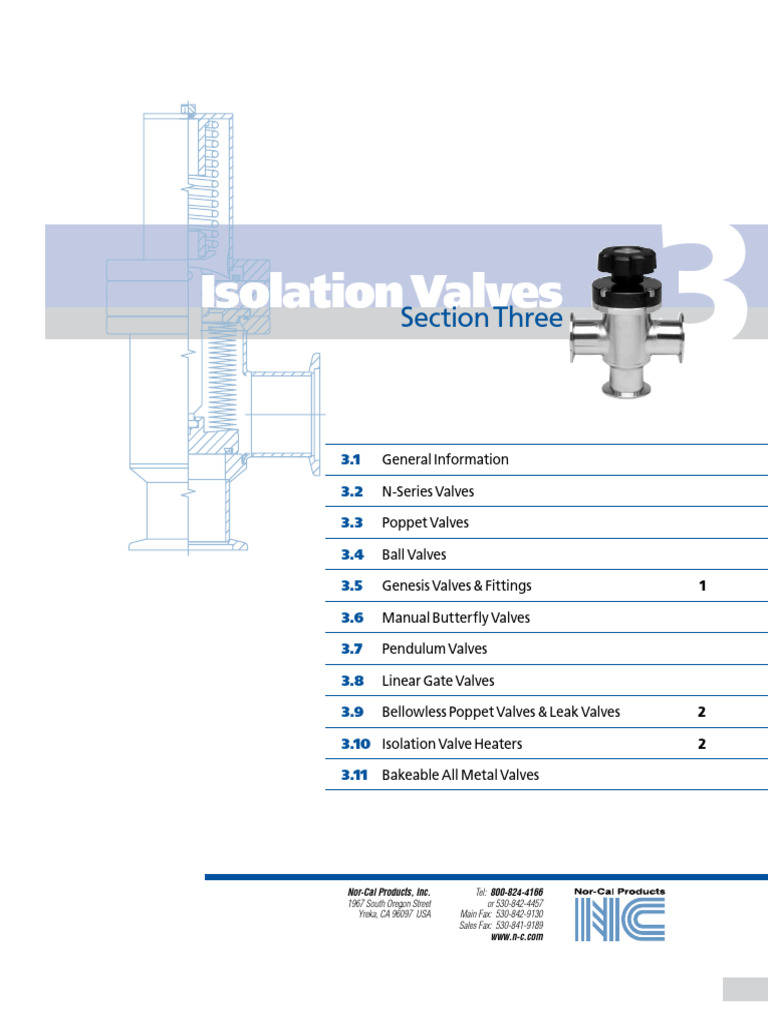 Nor Cal IsolationPoppetValves | PDF | Valve | Vacuum