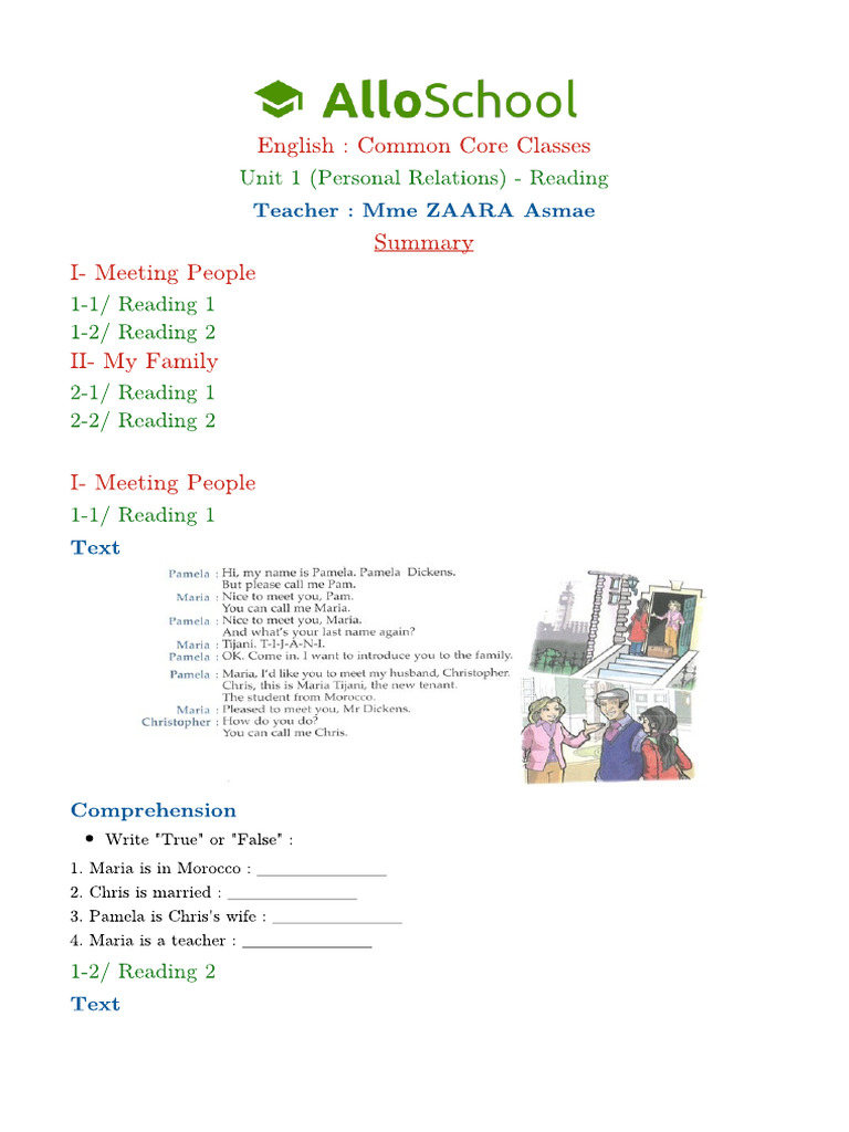 Unit 1 Personal Relations Reading 4 | PDF