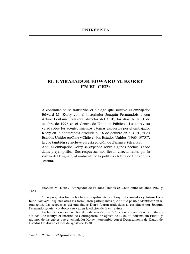 El Embajador Edward M. Korryen El Cep | PDF | Agencia Central de ...