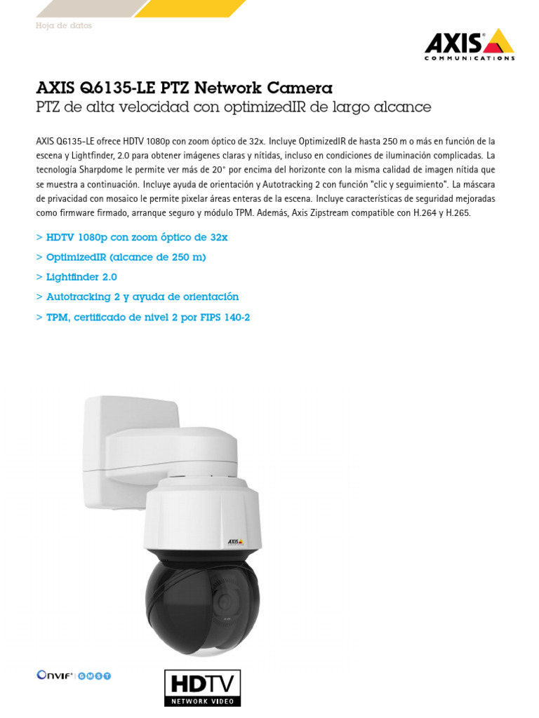 Datasheet Axis q6135 Le PTZ Network Camera Es ES 402061 | PDF | Vídeo ...