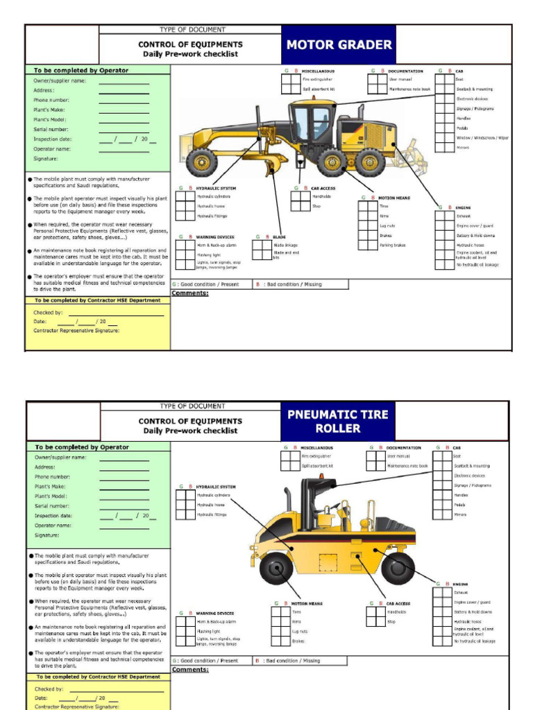 Equipment Checklist | PDF