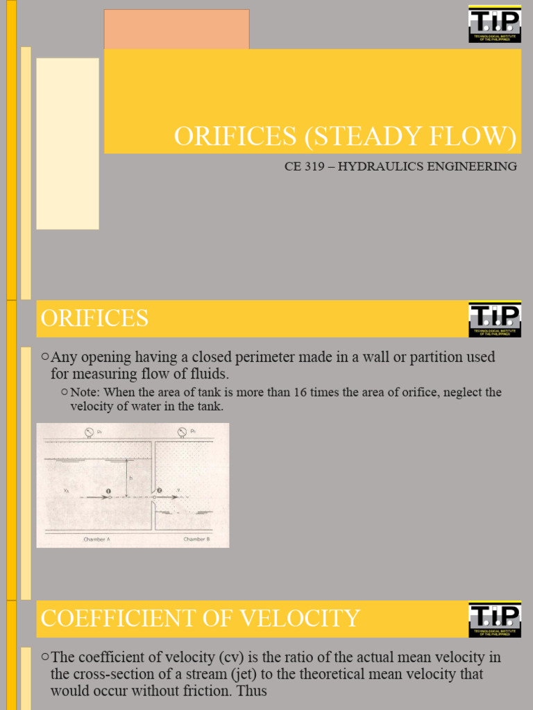 Understanding Orifices in Fluid Flow | PDF | Classical Mechanics ...