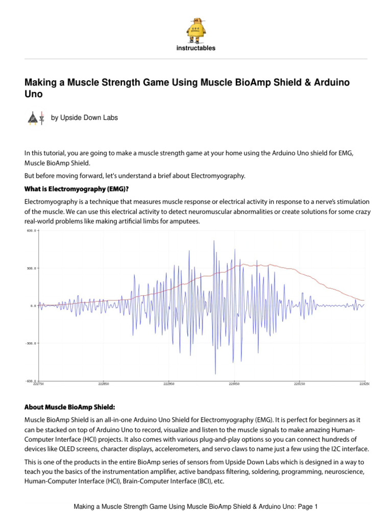 Making A Muscle Strength Game Using Muscle BioAmp | PDF ...