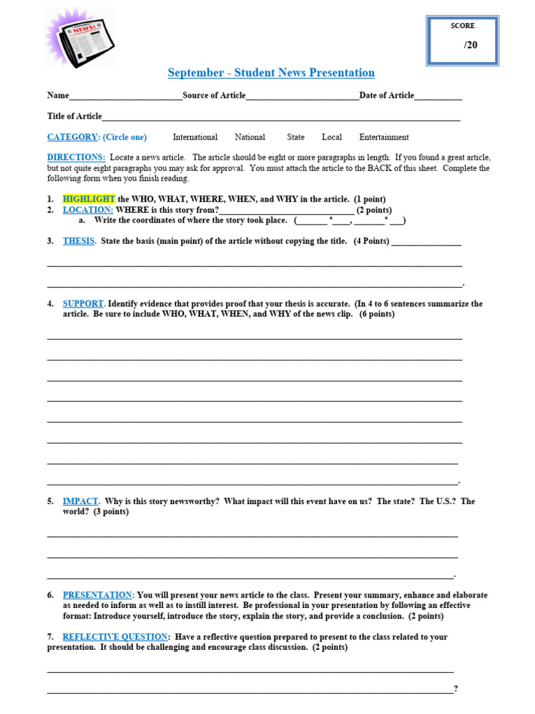Student Current Event Form | PDF | Human Communication