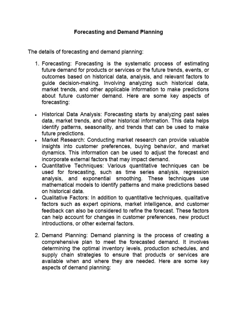Forecasting and Demand Planning2 | PDF | Forecasting | Supply Chain