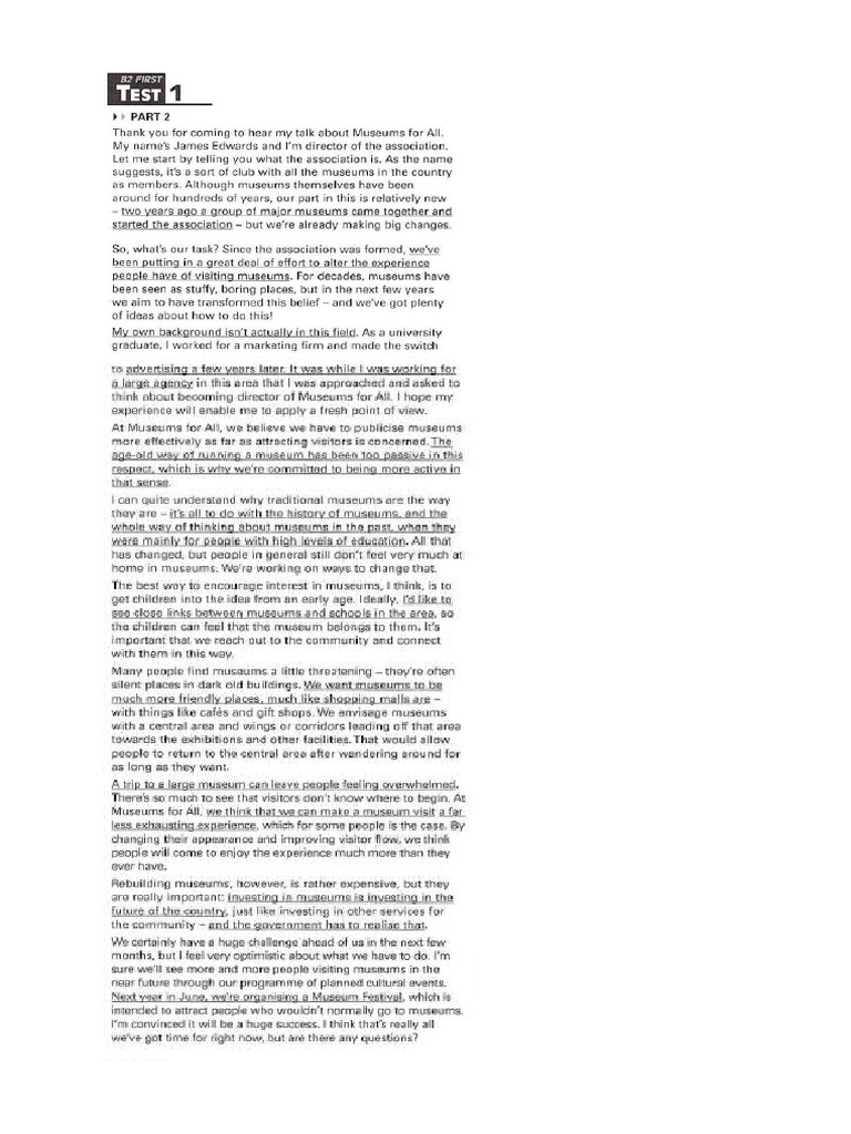 B2 Listening Part 2 - Script | PDF