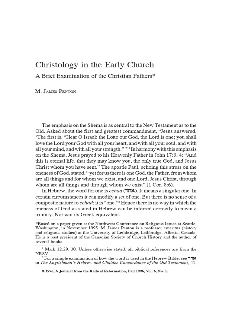Christology In The Early Church Pdf Logos Christianity Trinity