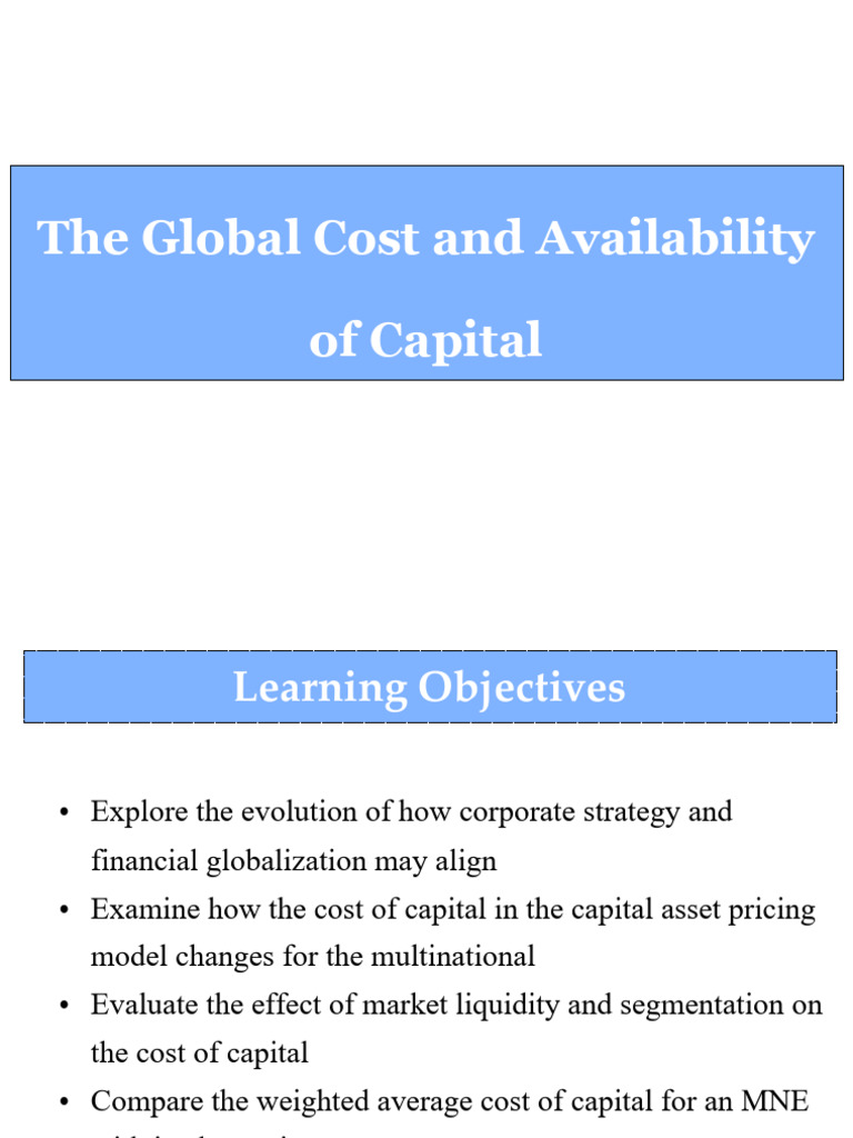 Cost and Availability of Capital 3QJ8RLNo7z | PDF | Financial Risk ...