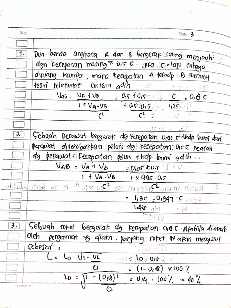 Latt Relativitas Khusus 3 | PDF