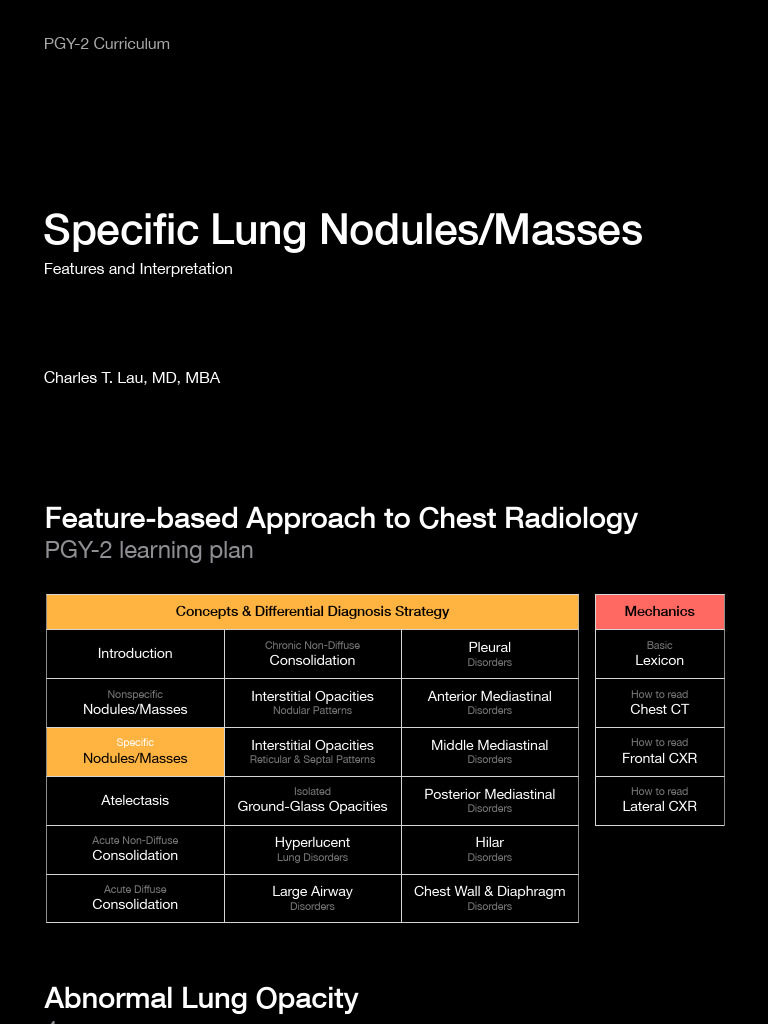 3 - Specific Lung Nodules & Masses | PDF | Lung | Medicine