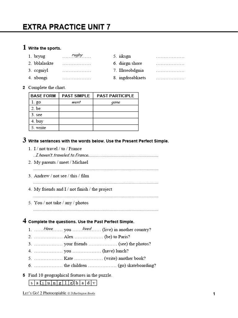 LG2 ExtraPractice7 | PDF | Grammar | Linguistics