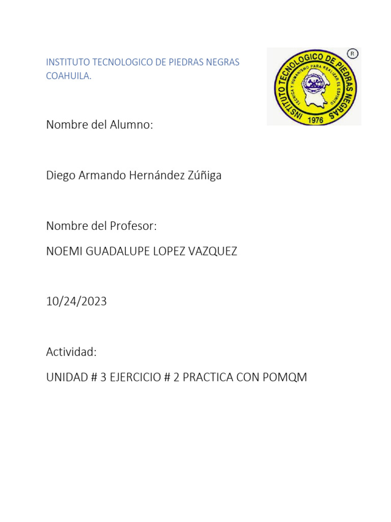 Unidad 3 Ejercicio 2 Practica Con Pomqm Dahz | PDF Unidad 3 Ejercicio 2 Practica Con Pomqm Dahz | PDF