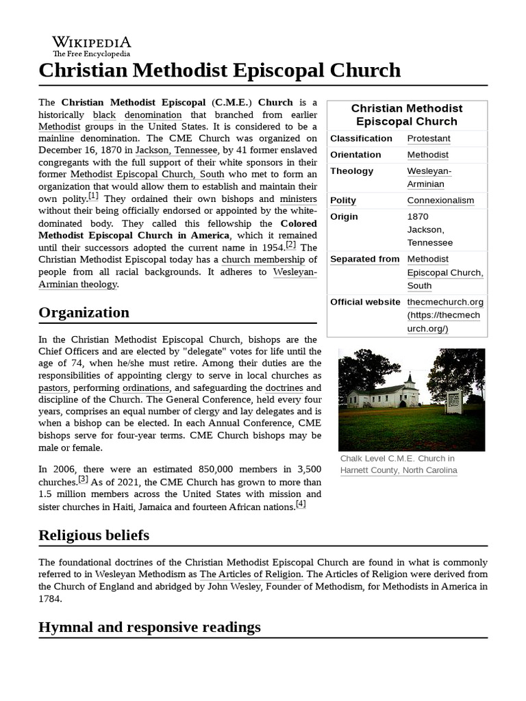 Christian Methodist Episcopal Church | PDF | Christian Organizations ...