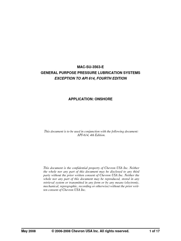 API 614 Compliance for Lubrication Systems | PDF | Pipe (Fluid ...