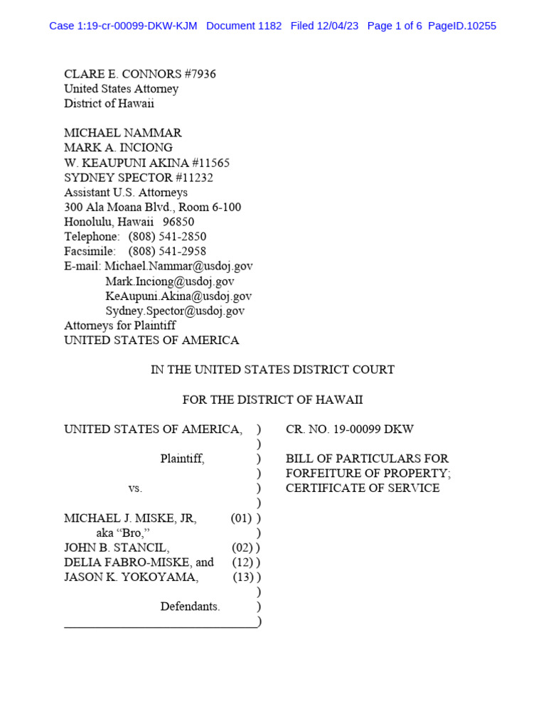 Bill of Particulars For Forfeiture of Property | PDF | Land Lot ...