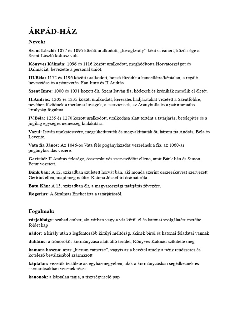 Árpád Ház | PDF