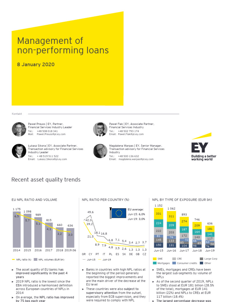 EY Report On NPLS Management | PDF | Banks | Securitization