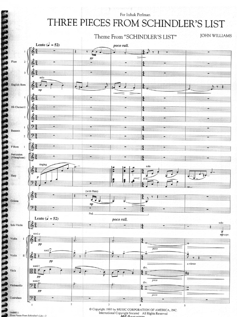 Theme From Schindlers List | PDF