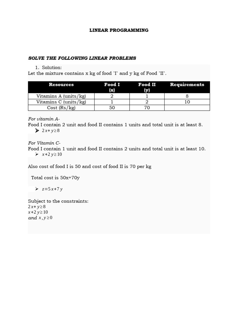 Ge4 Linear Programming Pdf Linear Programming Computer Programming 8226