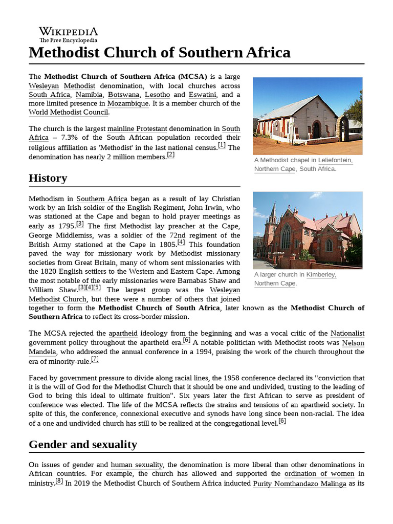 Methodist Church of Southern Africa | PDF | Christian Denominational ...