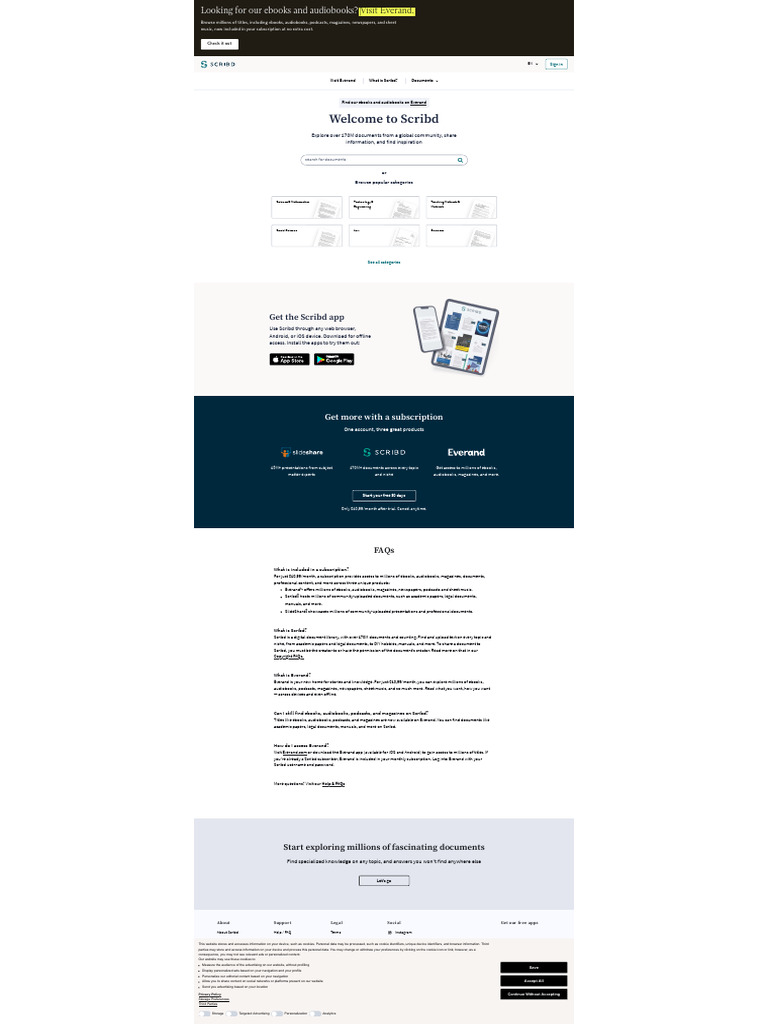 Welcome To Scribd: Get The Scribd App | PDF | Scribd | Http Cookie
