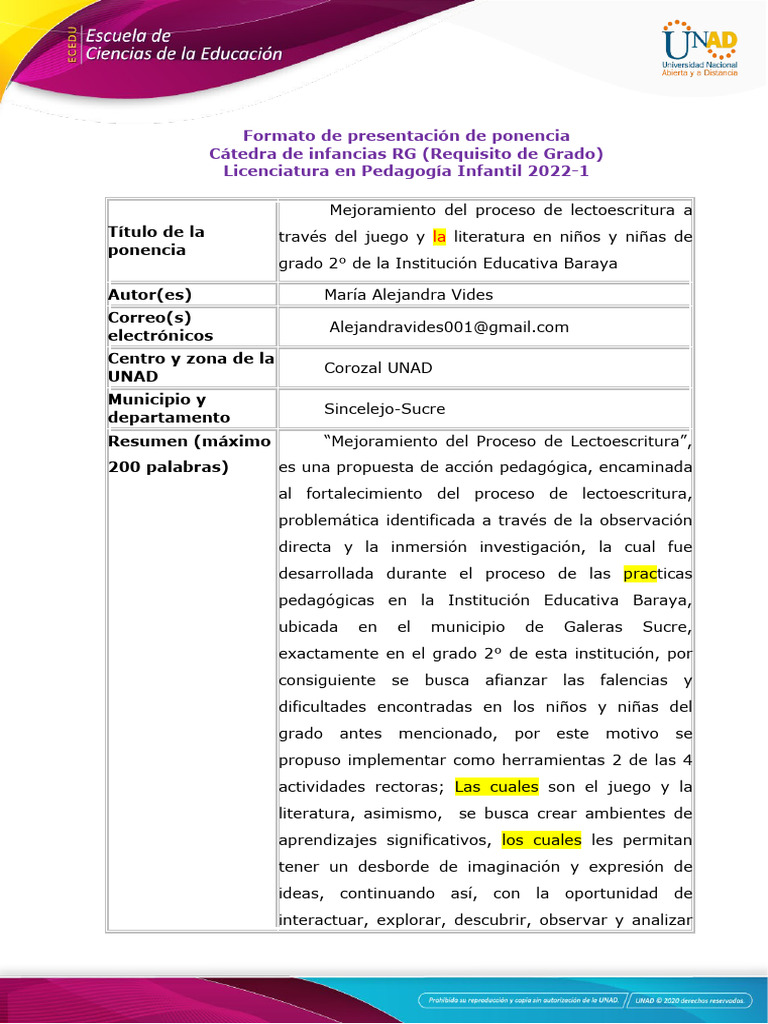 María Alejandra Vides - Ponencia | PDF | Aprendizaje | Enseñando