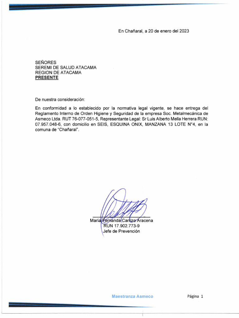 Carta Conductora Seremi de Salud | PDF | Derecho