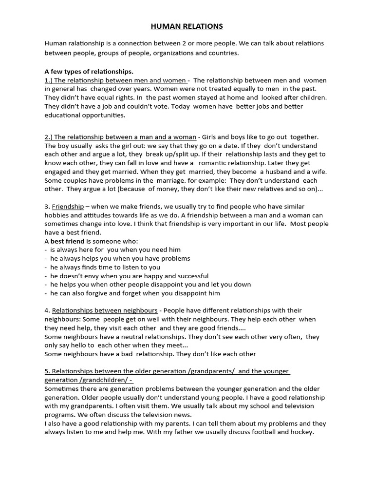 Human Relations | PDF | Interpersonal Relationships | Love