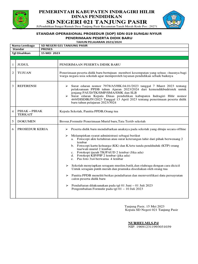 SK Panitia PPDB 2023 | PDF