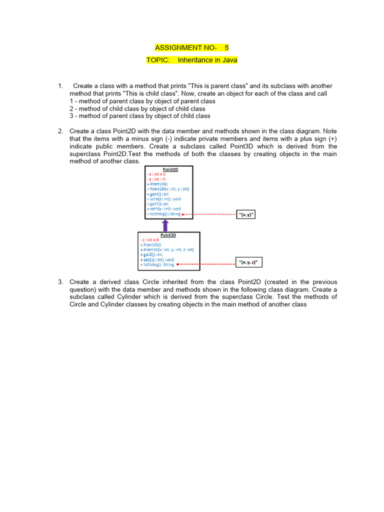 Dms - 6569a3dc02dbcjava Assignment5 | PDF | Inheritance (Object Oriented Programming) | Class ...