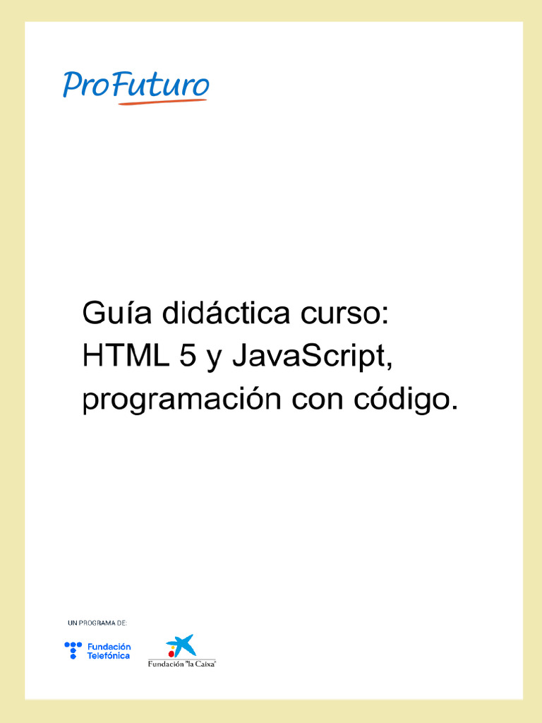 M1 - HTML 5 y JavaScript GUIA DIDACTICA | PDF | Página web | Script Java